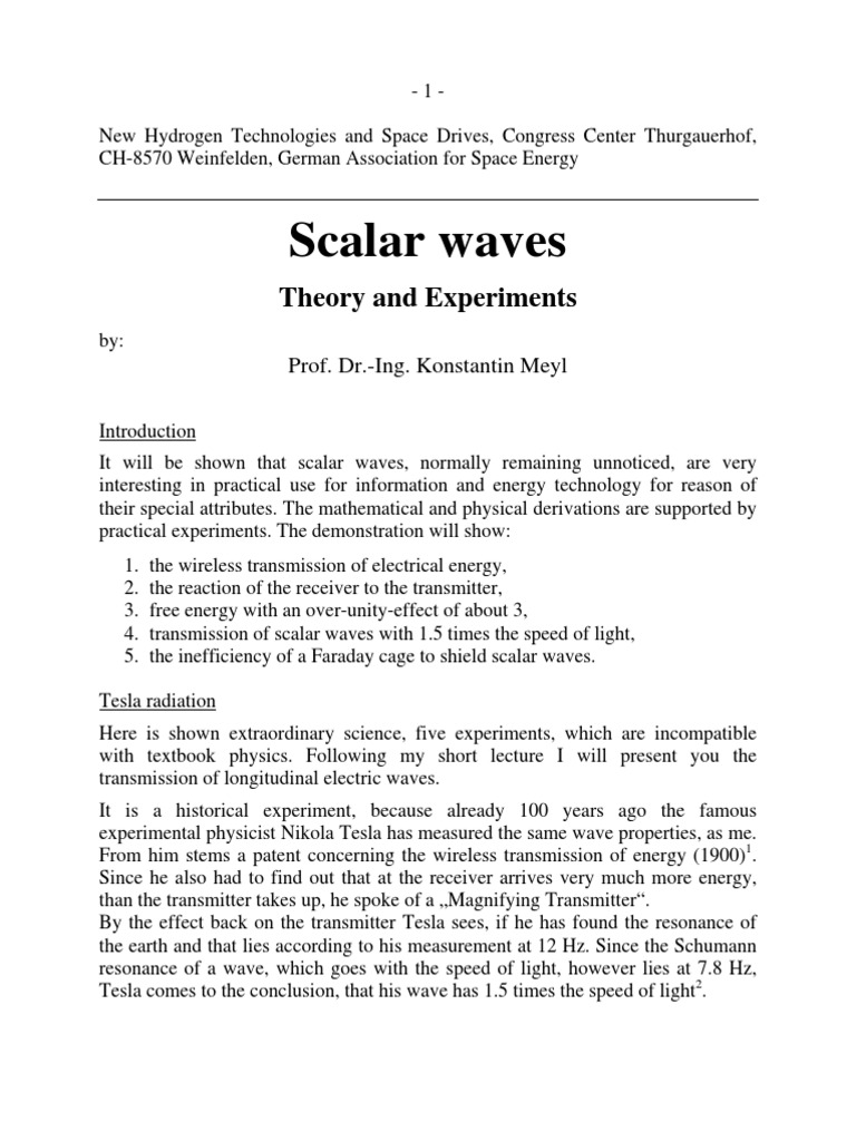 Scalar Waves | Electromagnetic Radiation | Inductance