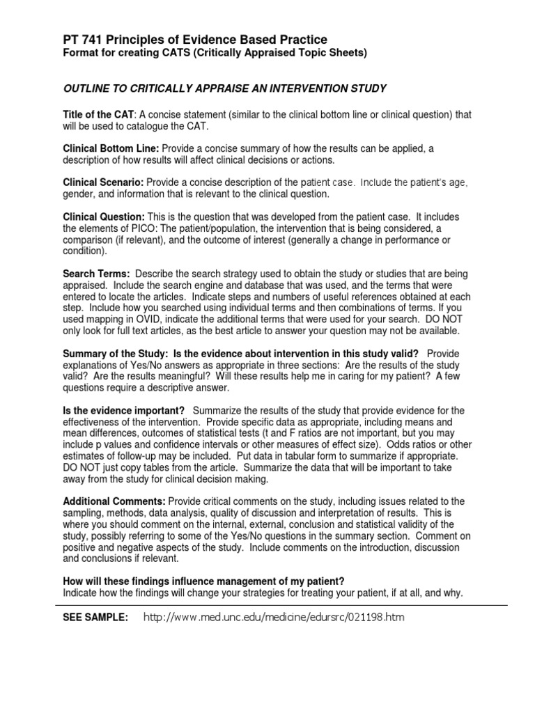 CAT Intervention Form | PDF | Statistics | Analysis