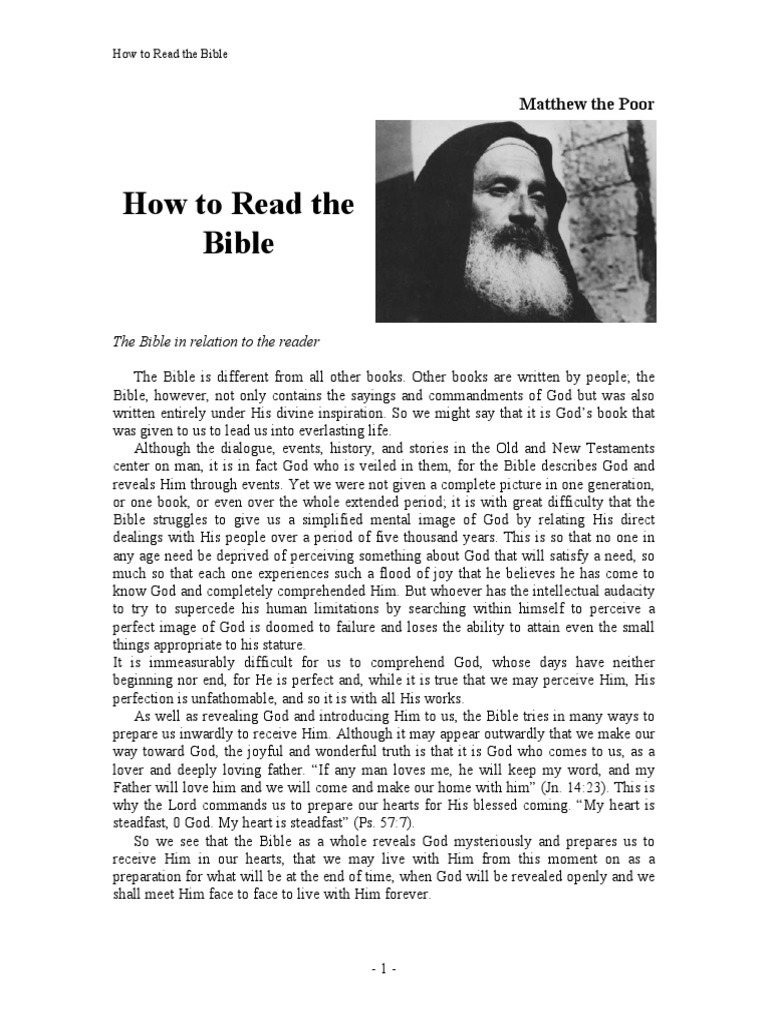 Matthew The Poor - How To Read The Bible | PDF | The Gospel | Eternal ...