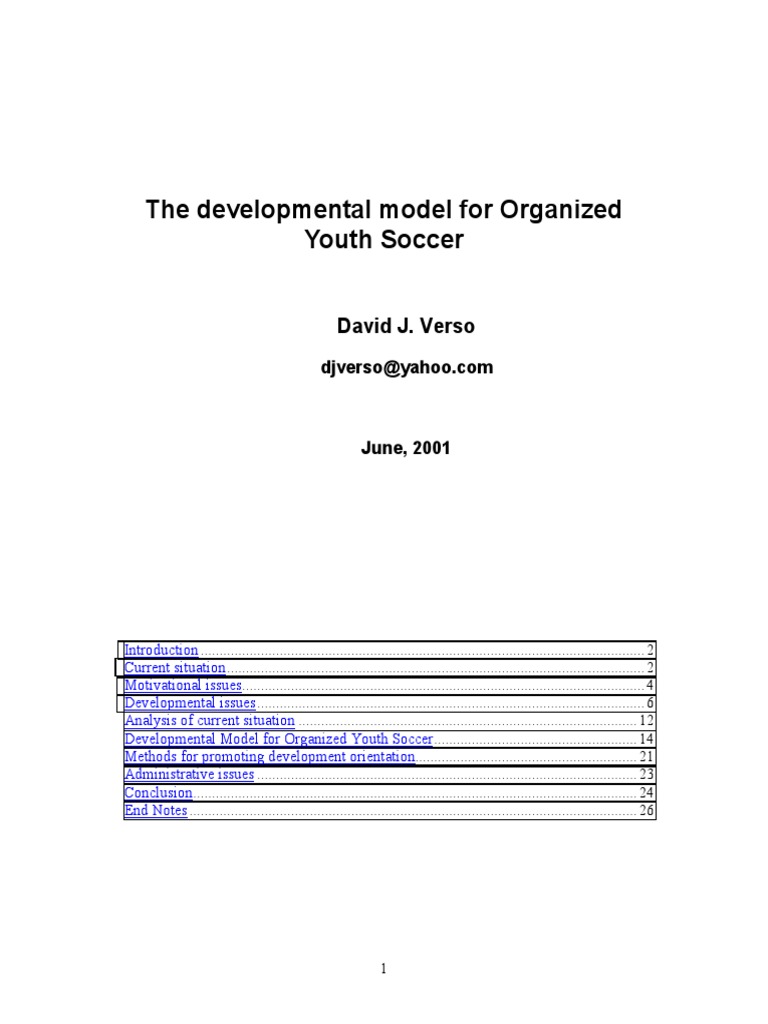 Development Model For Youth Soccer | PDF | Flow (Psychology) | Motivation