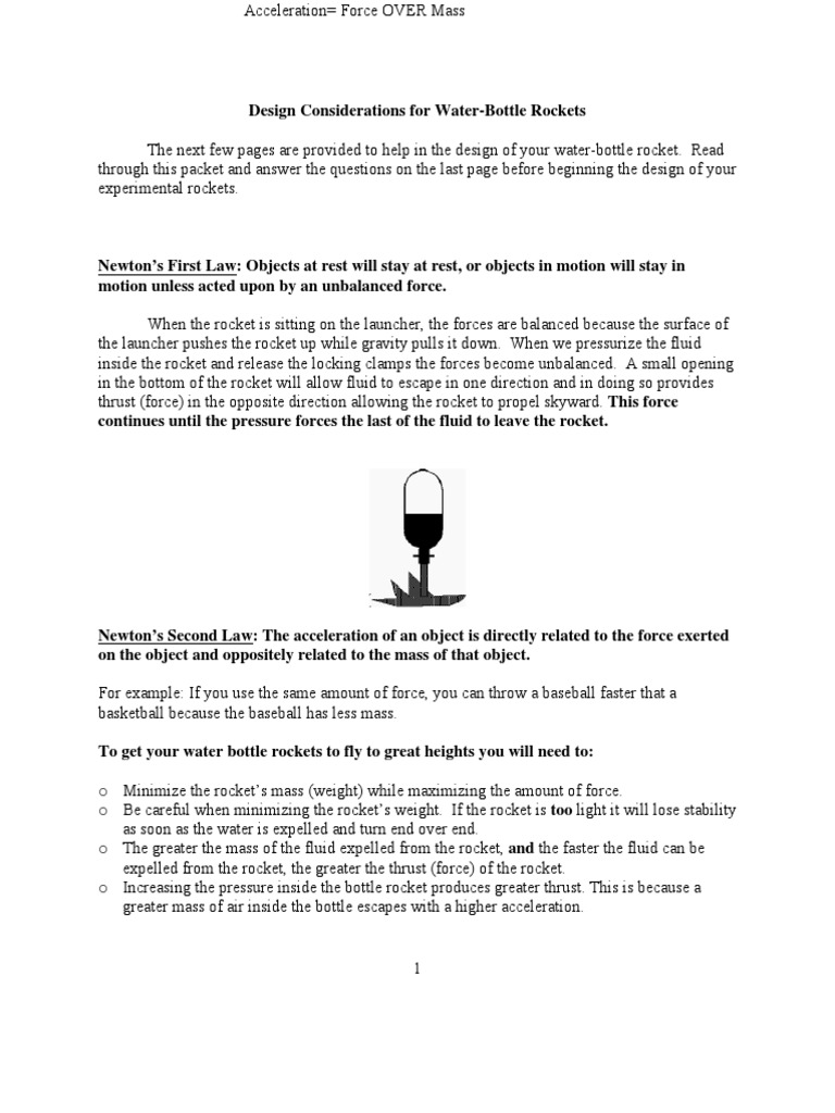 Rocket Design Info | PDF | Rocket | Thrust
