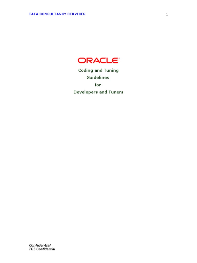 Performance Tuning Guidelines | PDF | Database Index | Pl/Sql