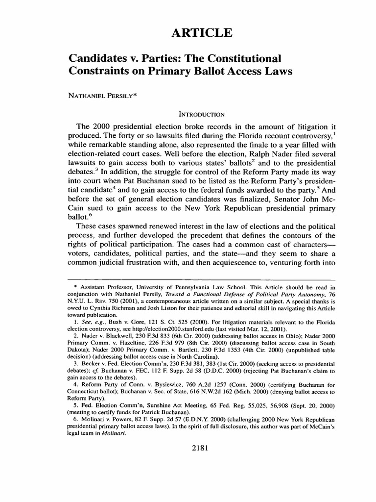 89 Geo LJ | PDF | Primary Election | Elections