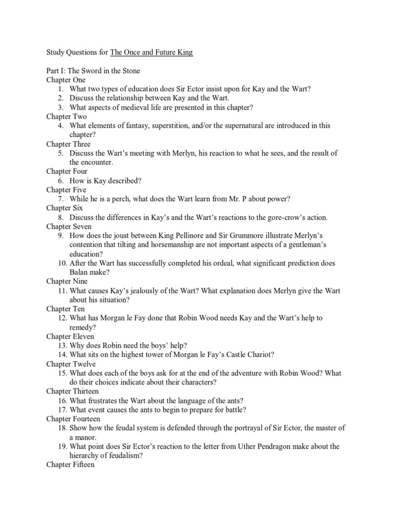 The Once and Future King StudyGuideHonors12 | PDF | Anglo Norman ...