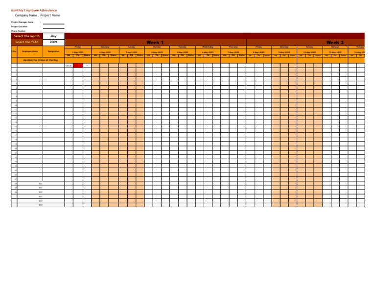 New Employee Attendance Template | PDF