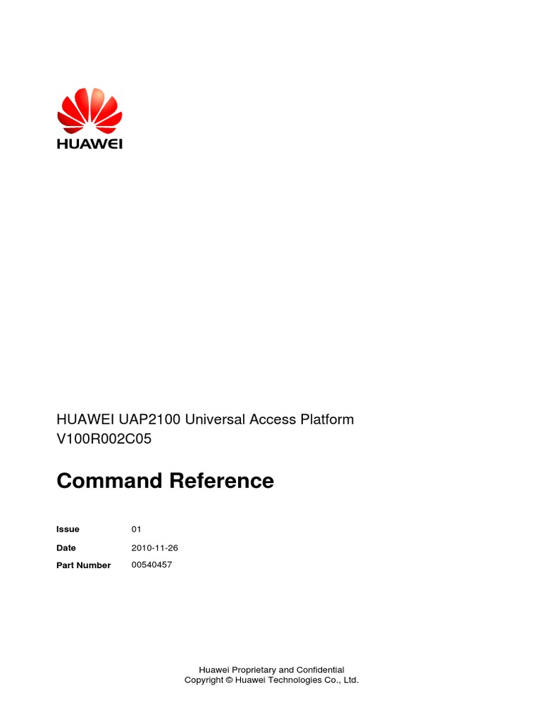 UAP2100 Command Reference (V100R002C05 - 01) | PDF | Command Line ...