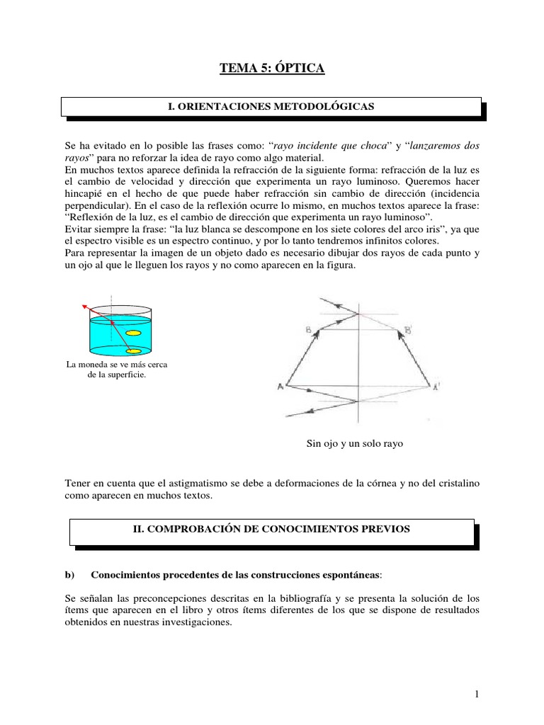 Optica Test PDF | PDF | Refracción | Ligero