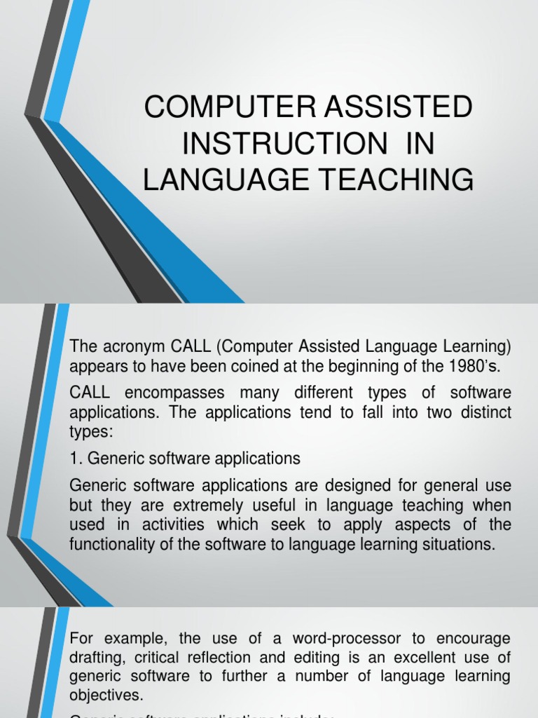 Computer Assisted Language Learning Overview | PDF | Educational ...