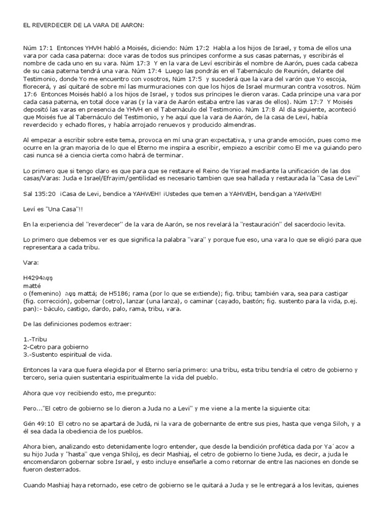 El Reverdecer de La Vara de Aaron | PDF | Sacerdote | Tetragrammaton