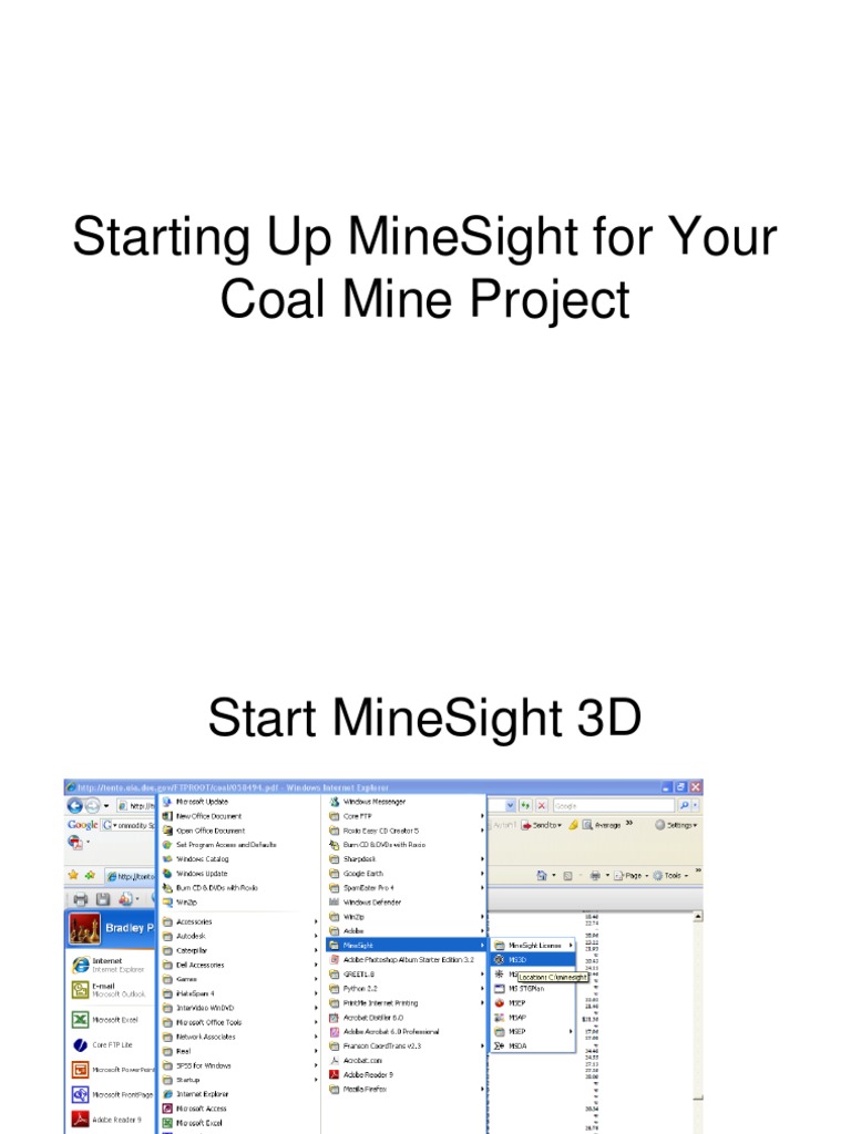 Starting Up MineSight For Your Coal Mine Project | PDF | Directory (Computing) | Computer File