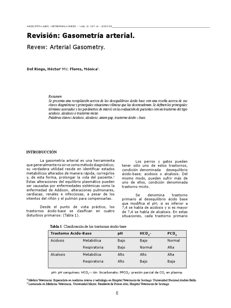 Revisión. Gasometría Arterial | PDF | Emergencias Médicas | Fisiología