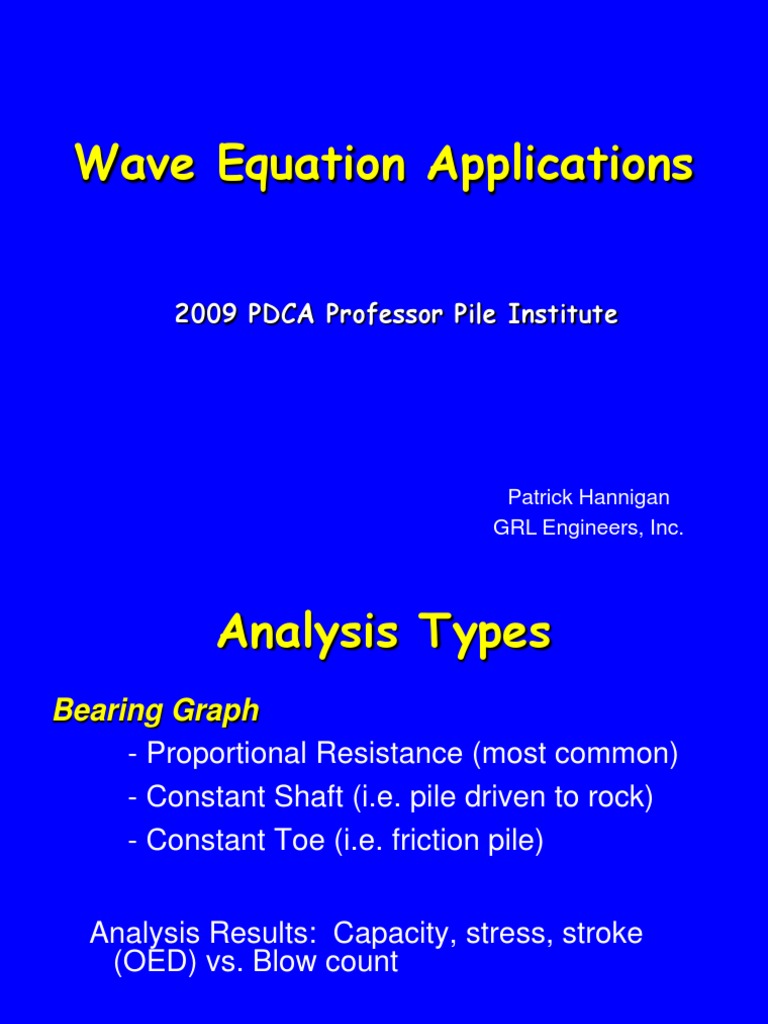 Wave Equation Applications | PDF | Deep Foundation | Building Engineering