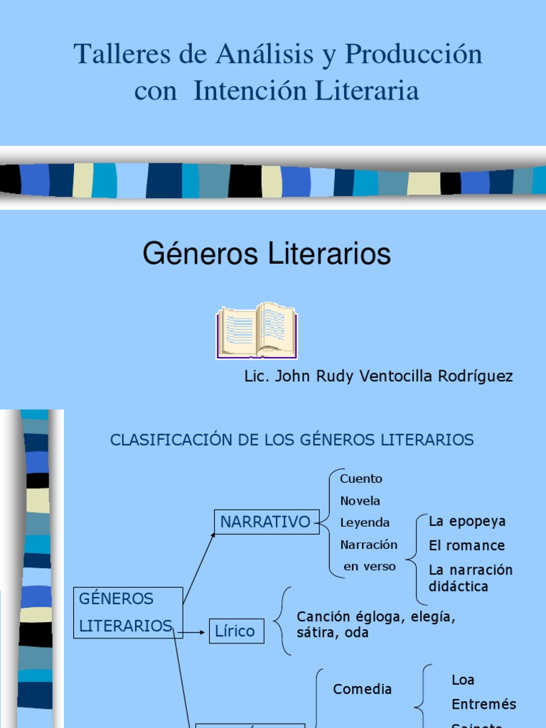 Diapositivas de Los Generos Literarios | PDF | Narración | Comedia