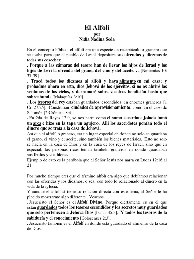 El Alfolí | PDF | La unción | Espíritu