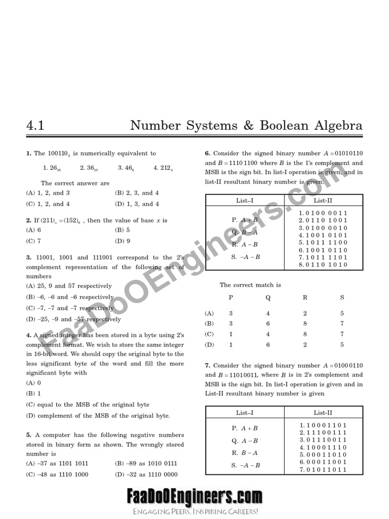 Module 4 - Number Systems and Boolean Algebra | PDF | Logic Gate ...
