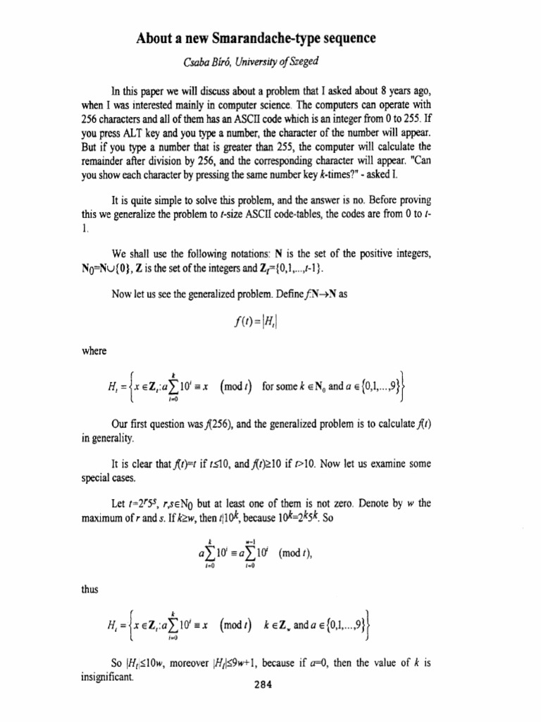 About A New Smarandache Type Sequence | PDF | Time Complexity | Number Theory