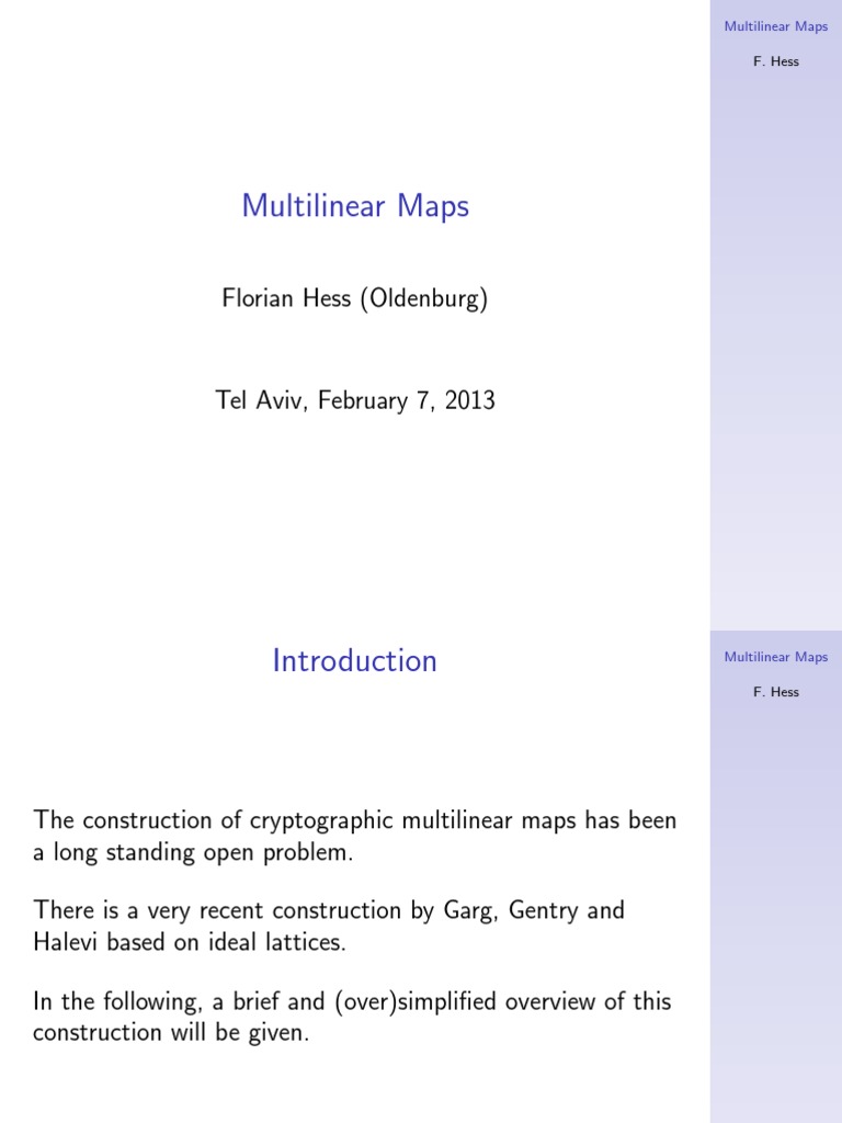 Overview of Multilinear Maps | PDF | Ring (Mathematics) | Multiplication