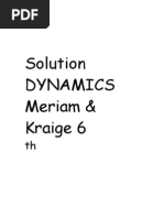 Dynamics 6th Ed Meriam Solution | PDF