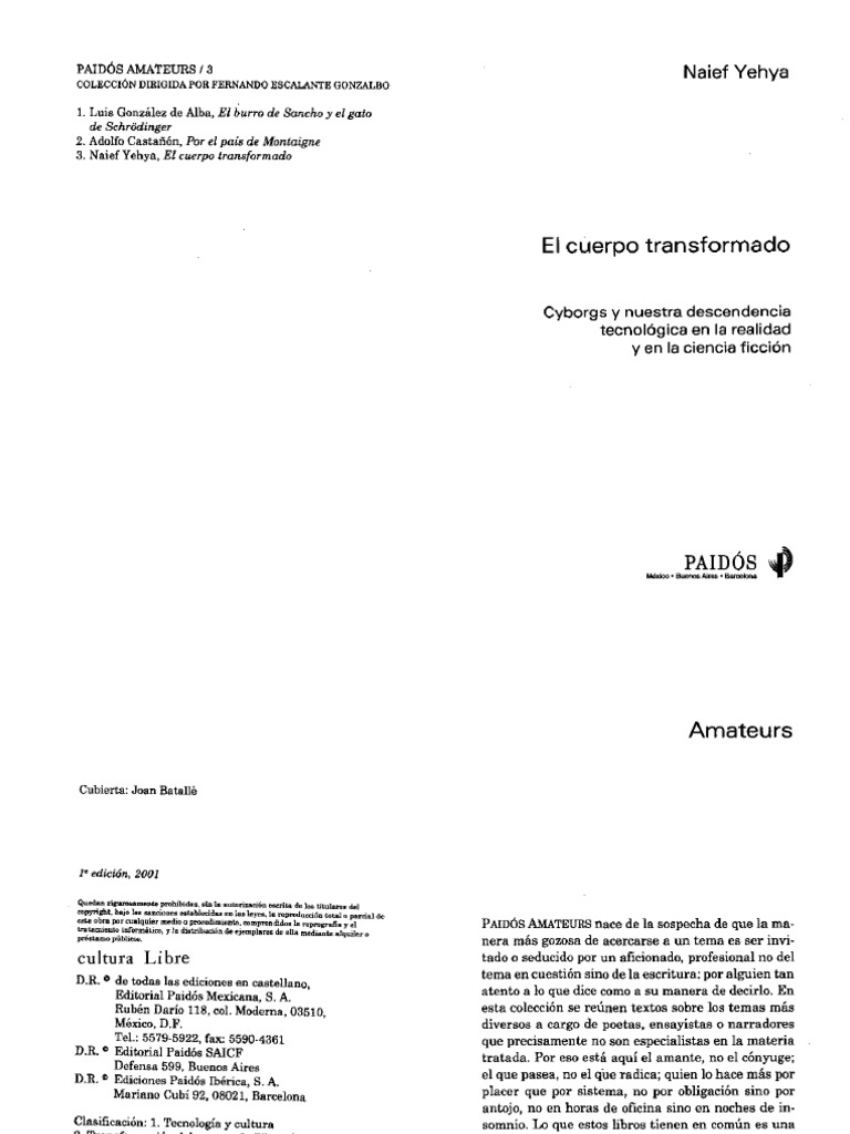 Yehye,+Neief+ +El+Cuerpo+Transformado | PDF | Cyborg | Mente