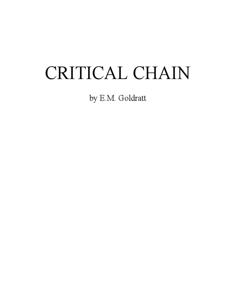 Critical Chain - Eliyahu Goldratt | PDF | Business