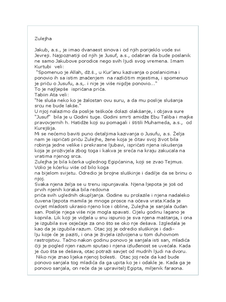 Jusuf I Zulejha | PDF