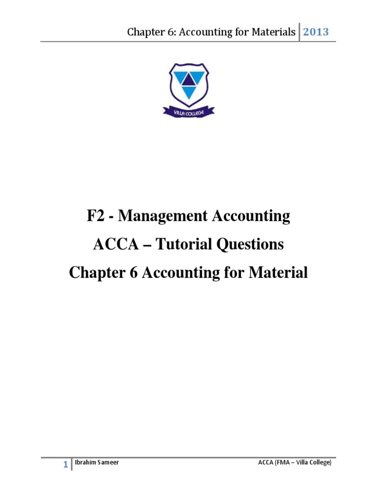 Chapter 6 Accounting For Material | PDF | Inventory | Business Economics