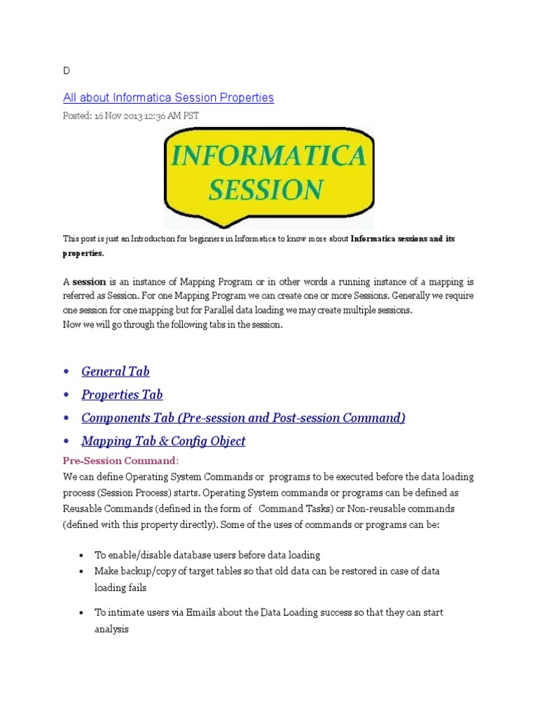 All About Informatica Session Properties | PDF | Software | Digital ...