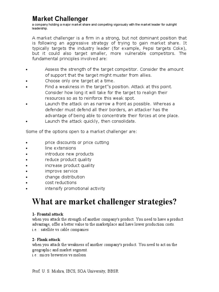 Attacking Strategy | PDF | Marketing | Market (Economics)