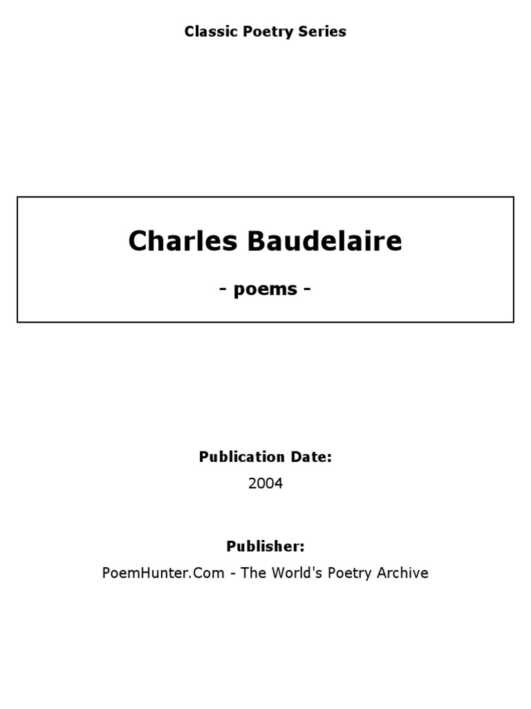 Classic Poetry Series: Charles Baudelaire Poems | PDF | Charles ...