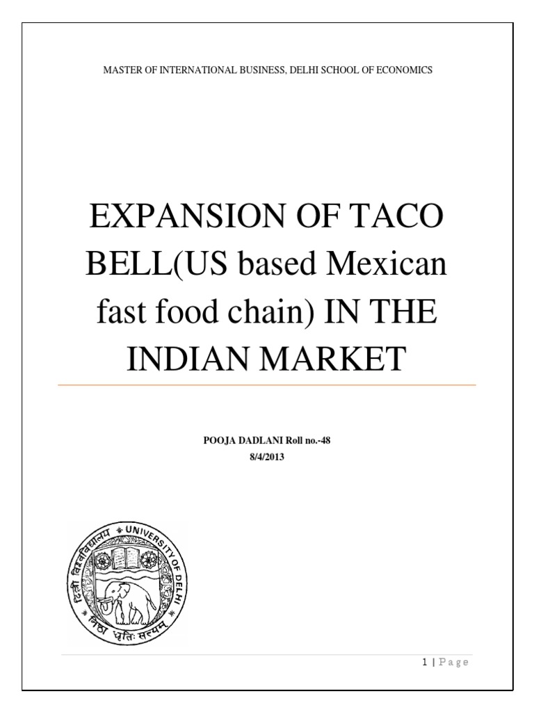 Entry of Taco Bell | PDF | Fast Food | Fast Food Restaurants