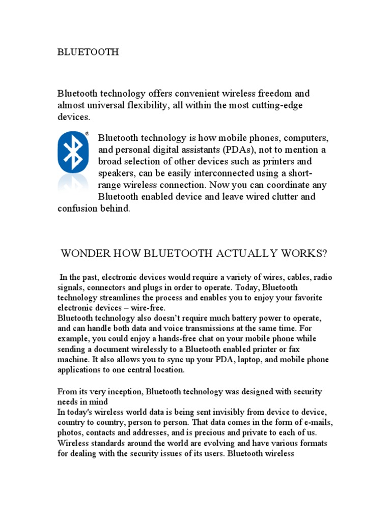 Wonder How Bluetooth Actually Works? | PDF | Bluetooth | Personal ...