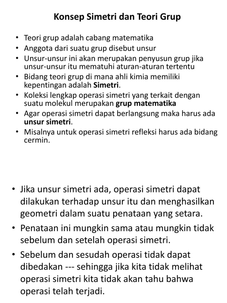 Konsep Simetri Dan Teori Grup (I) | PDF
