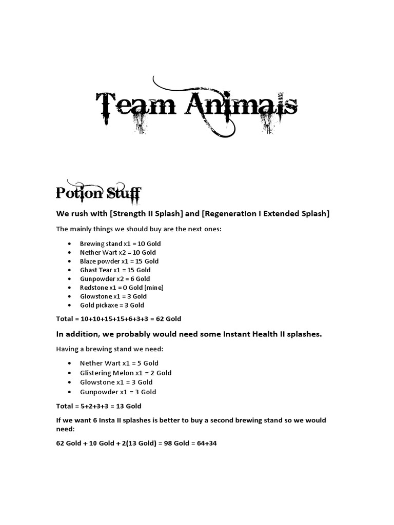 Team Animals | PDF | Teaching Methods & Materials