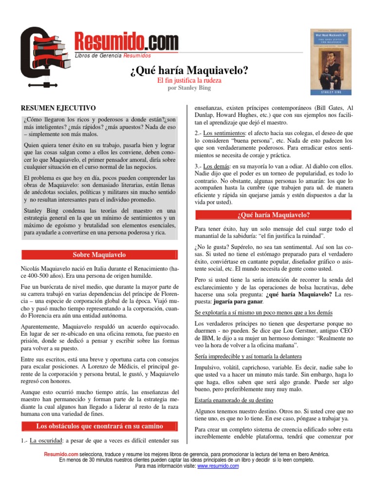 Que Haria Maquiavelo Pdf Nicolás Maquiavelo Verdad