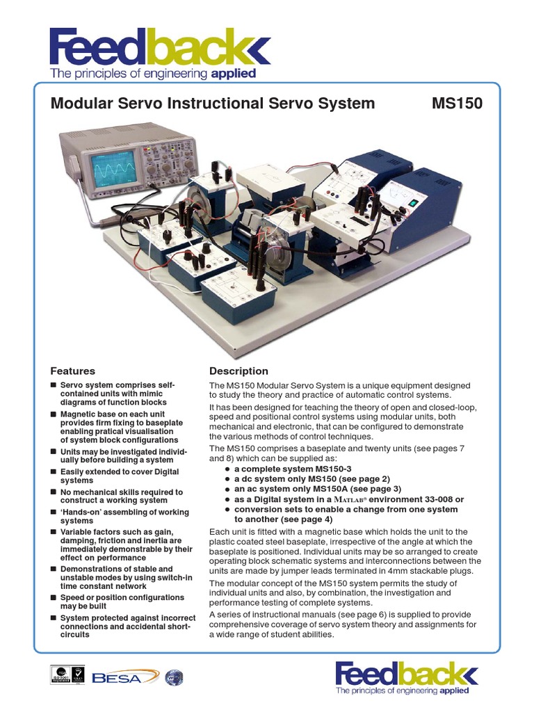 MS150 - Servo Motor System | PDF | Servomechanism | Feedback