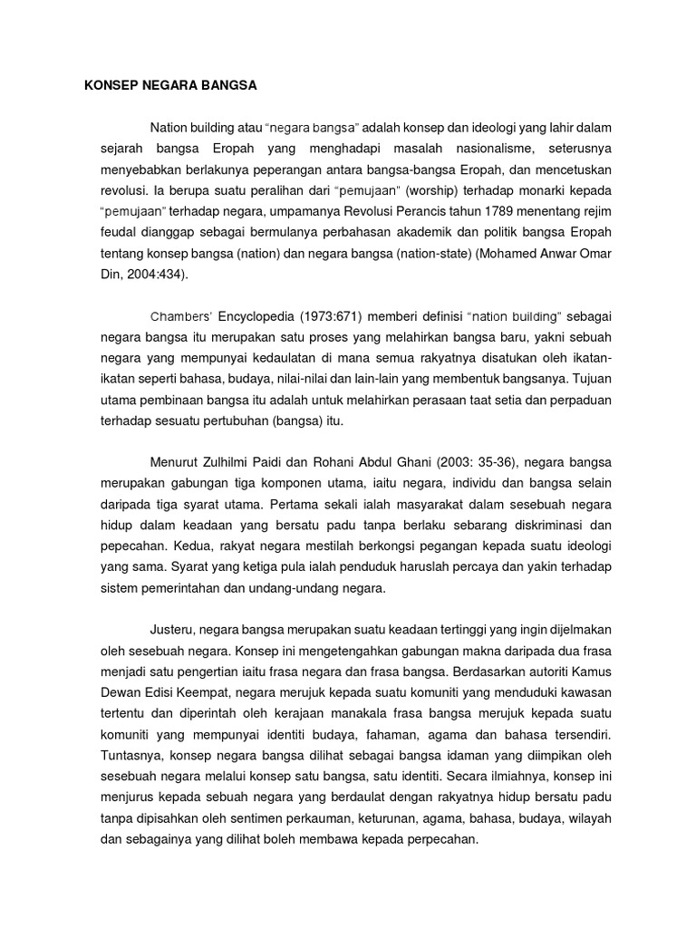KONSEP NEGARA BANGSA