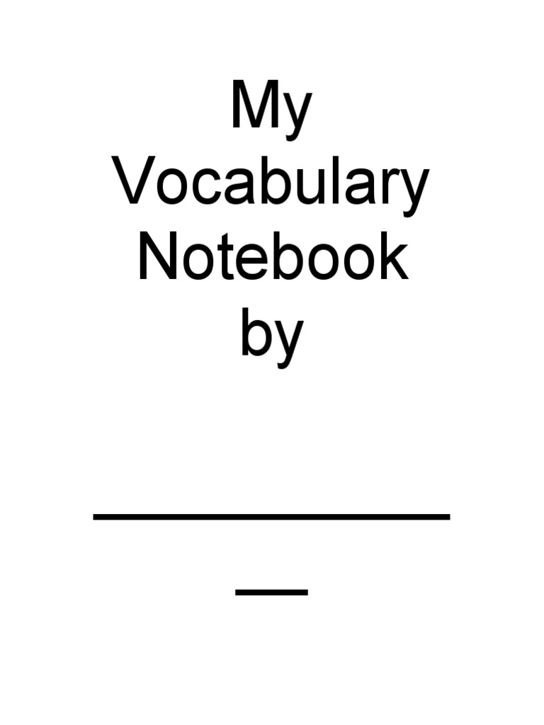 My Vocabulary Notebook Higher | PDF