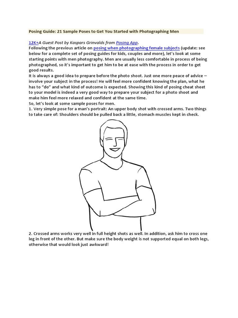 Posing Guide For Man | PDF | Chair | Portrait Photography
