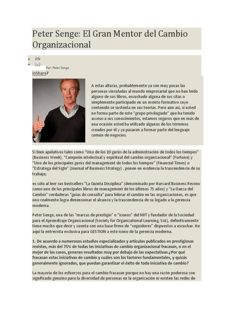Peter Senge | PDF | Liderazgo | Razón