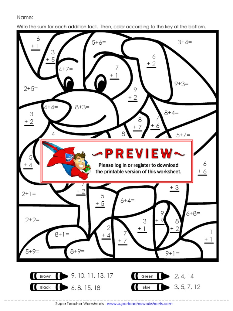 Mysterymathpicture Dog Addition | PDF
