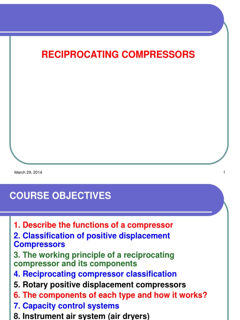 Reciprocating Comp. | PDF | Piston | Gas Compressor