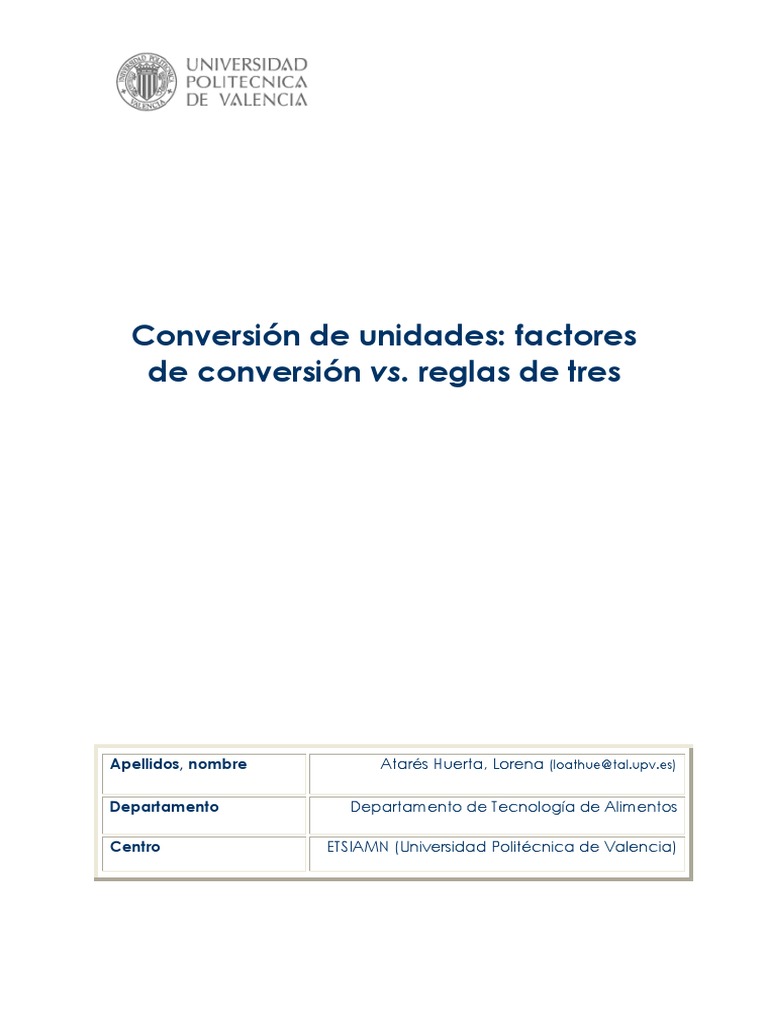 Factores de conversión vs. reglas de tres: una comparativa de métodos ...
