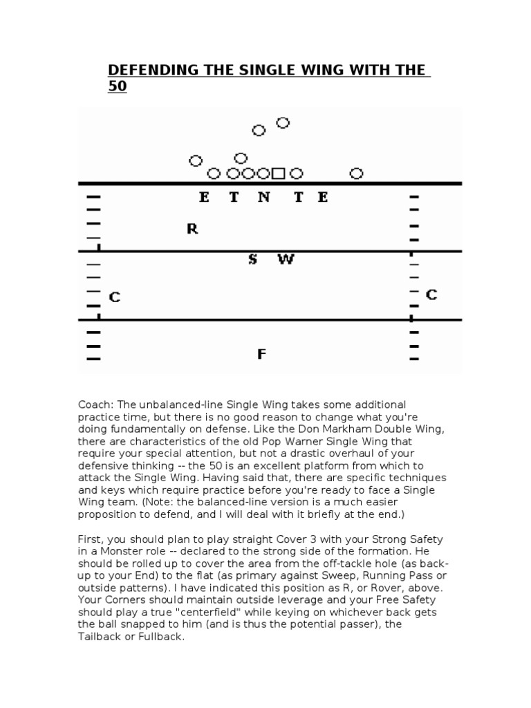 Defending Single Wing With 50 Front | PDF | Sport Variants | Teams