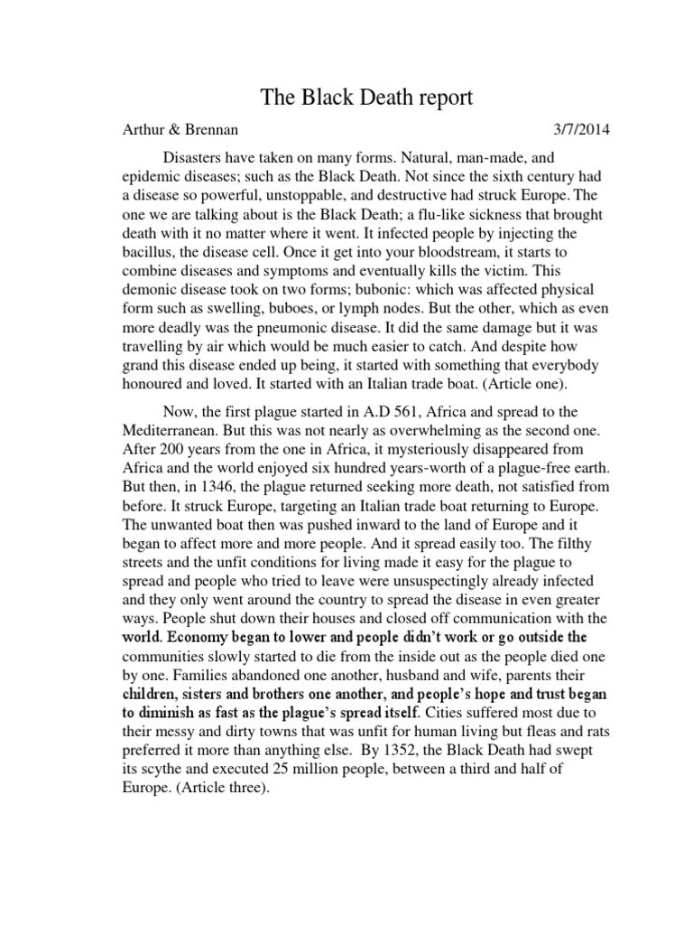 Black Death Report | Black Death | Plague (Disease)