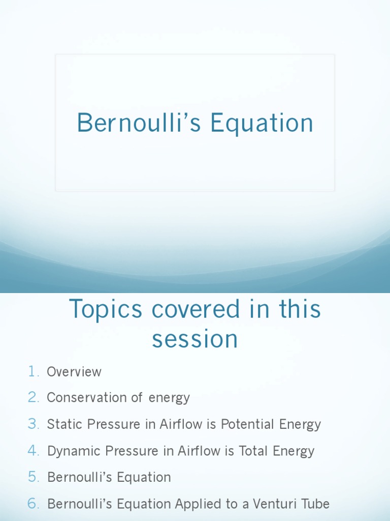 Bernoulli Equation PDF | PDF | Aerodynamics | Wing