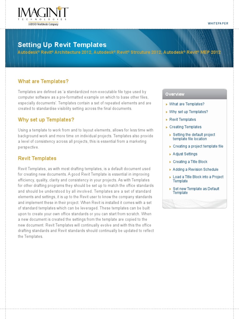 Setting Up Revit Templates | PDF | Autodesk Revit | Tab (Gui)