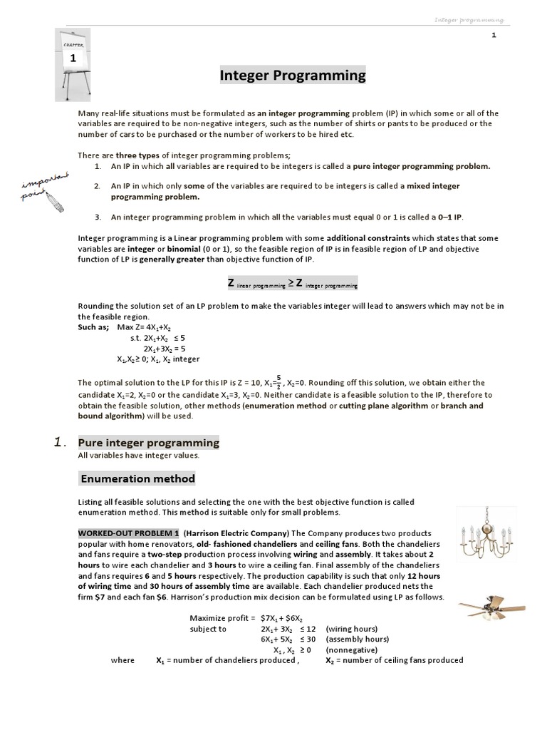 Ch1 QM-II Integer Programming Zafer | PDF | Linear Programming | Operations Research