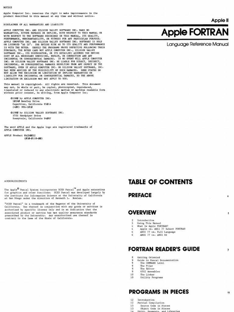 Apple II FORTRAN Reference Manual | PDF