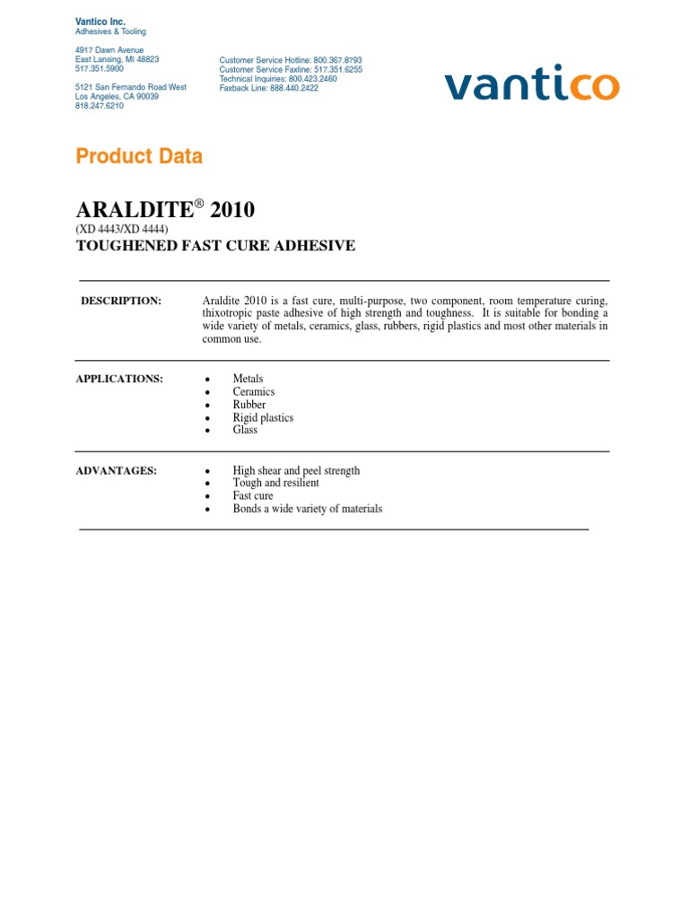 Araldite 2010 | PDF | Adhesive | Chemical Substances