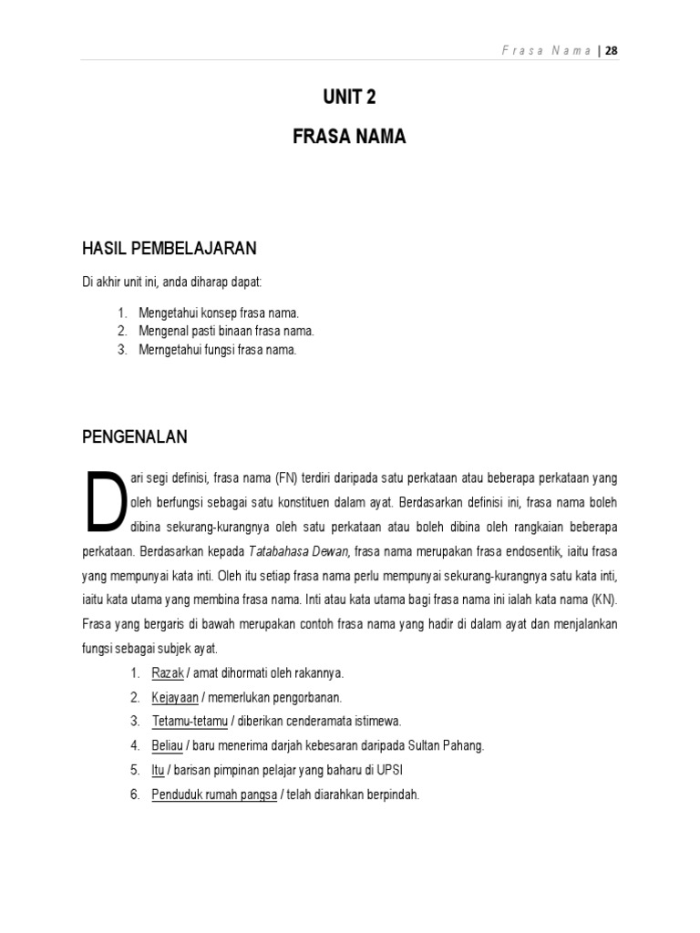 Unit 2 Frasa Nama | PDF